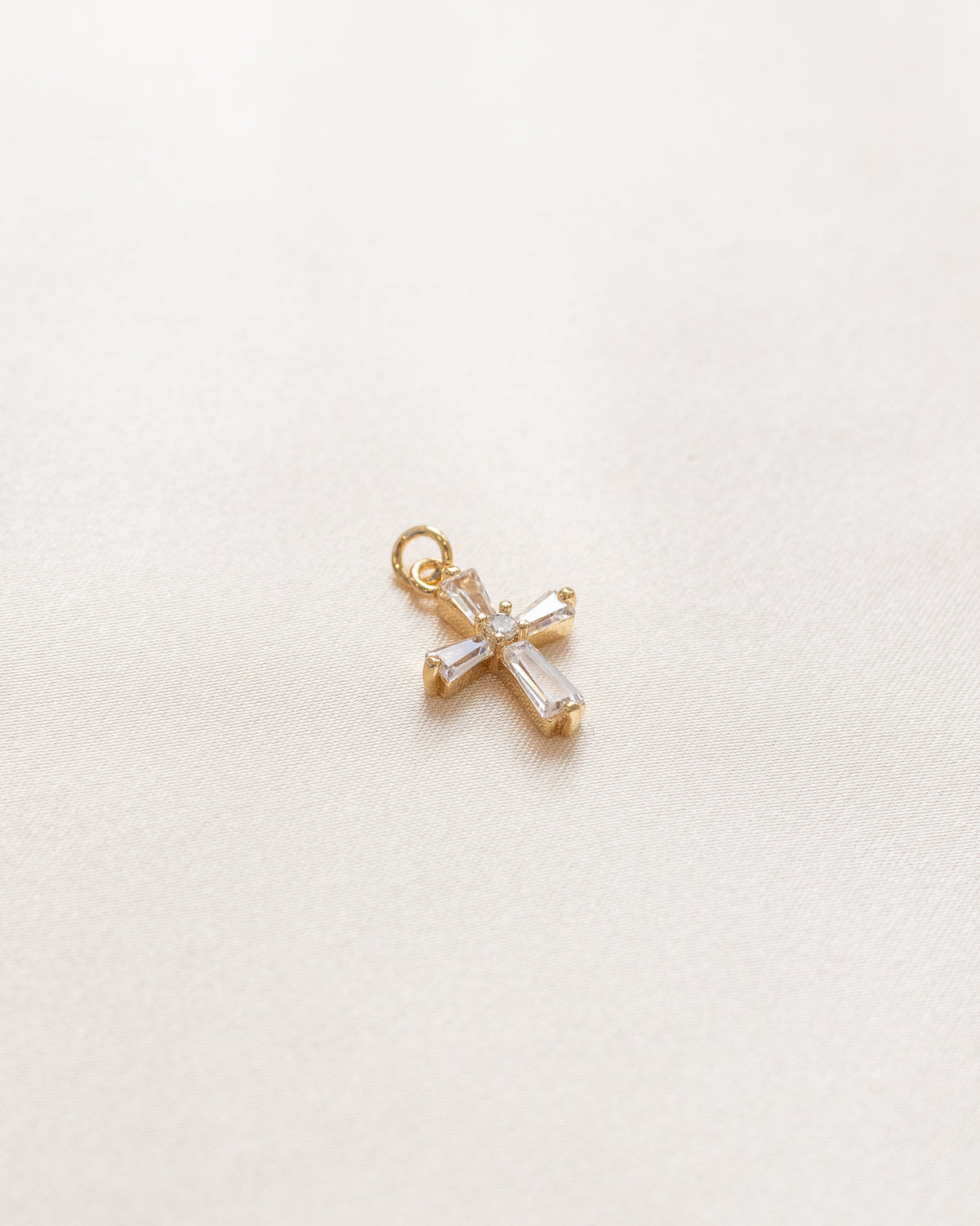 Baguette Cross Charm– Falling for Dainty